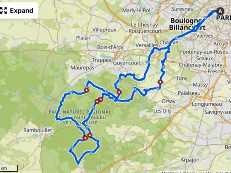 Cycling Route in Paris and Around the City of Love